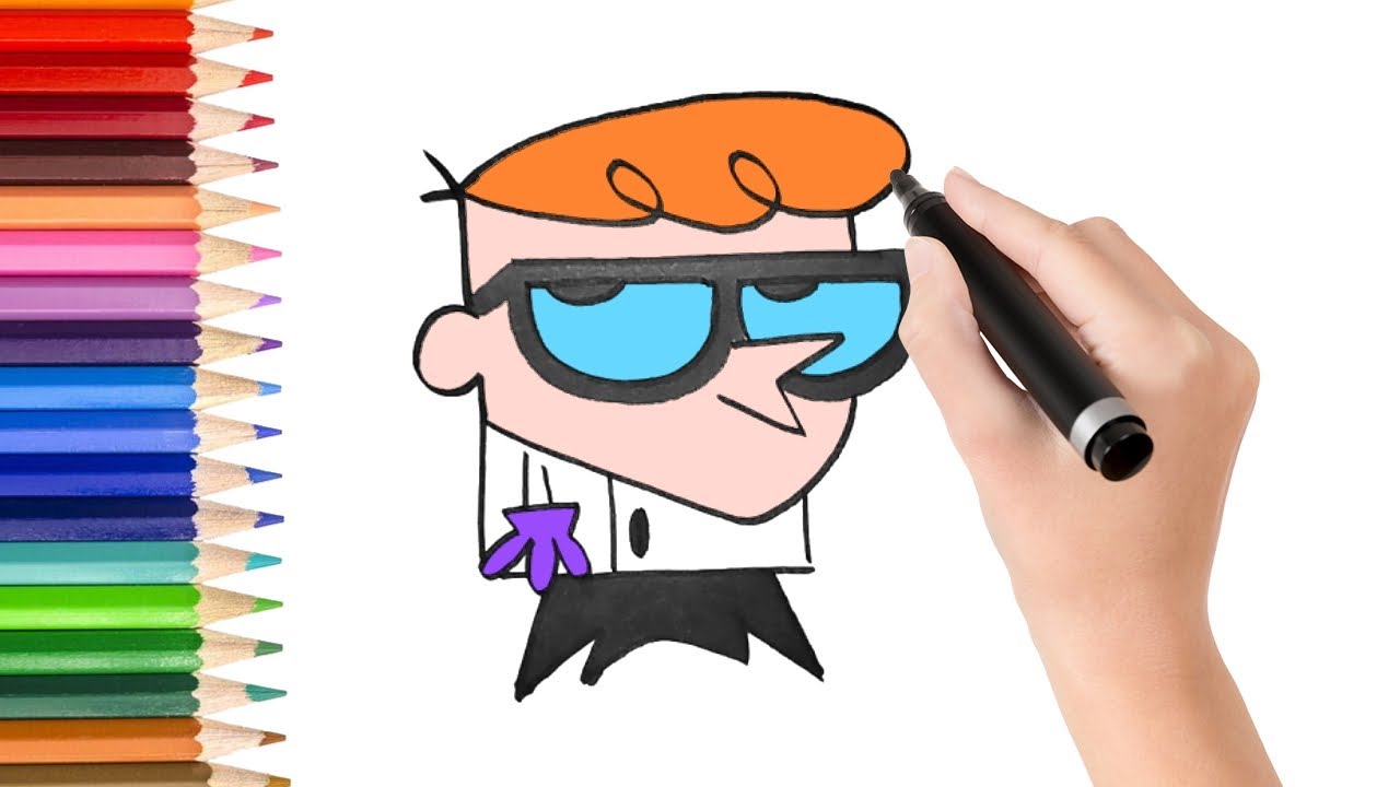 How to draw cartoon dexter - YouTube