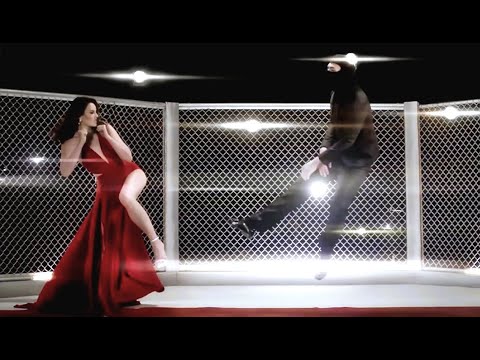 Formal Dress and Heels Do Not Hinder Girls From Beating Men (3 clips)