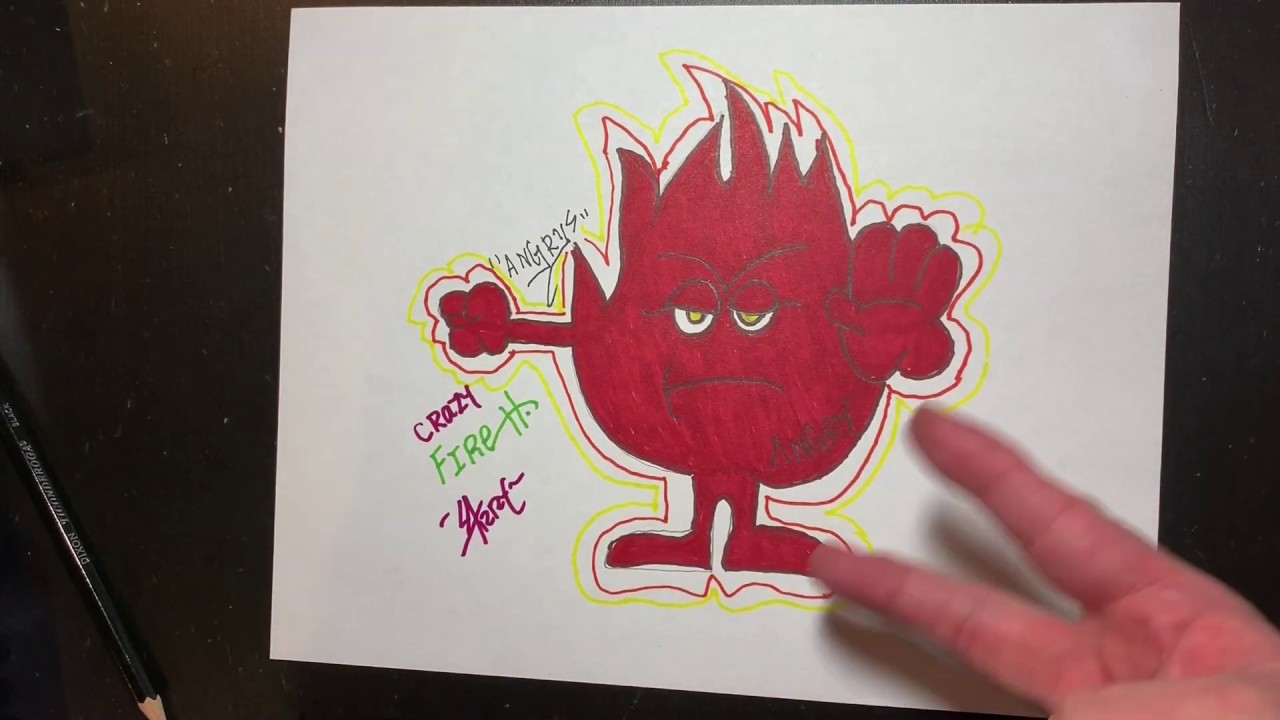 Simple How to draw Crazy fire By Captain Larry (speed drawing) - YouTube