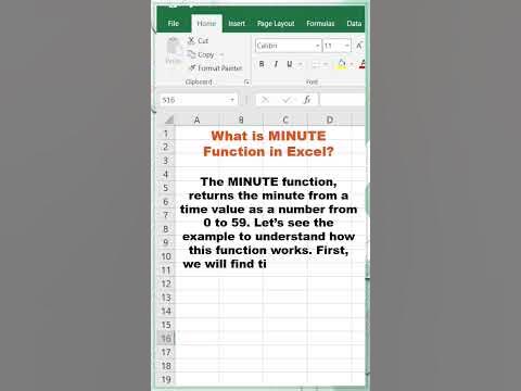 Day 56/100 | MINUTE Function in Excel | Excel Function | #youtubeshorts #shorts #excelfunctions ...