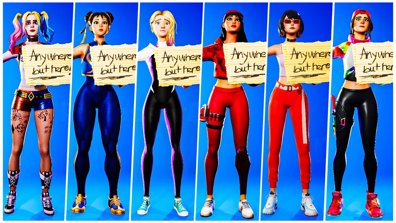 Fortnite Where Ya Going Emote Showcase With All Thicc Girl Skin 🍑 250 Skins 😍 Who Would You