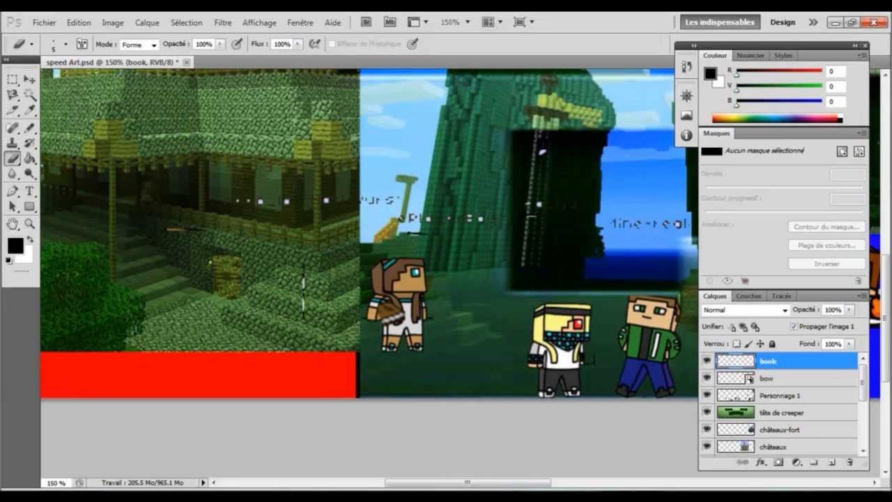 Speed art minecraft photoshop - YouTube