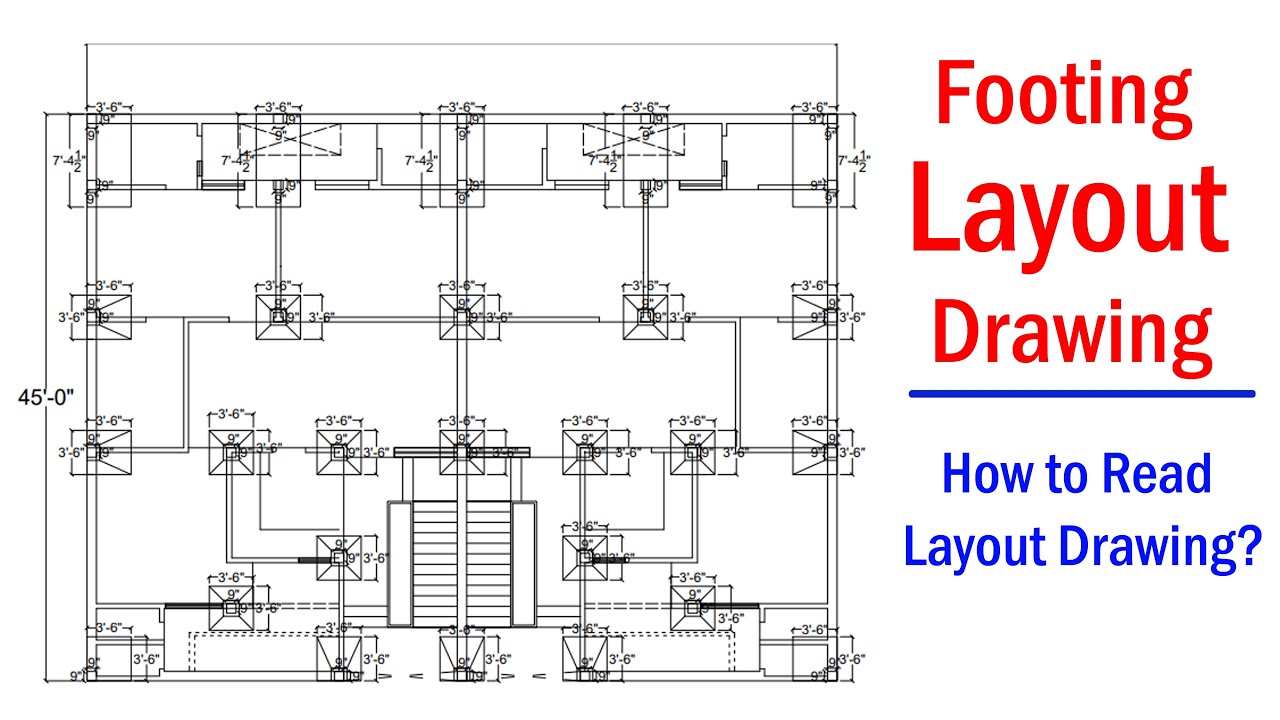 Footing Layout Drawing | How to Read Footing Layout Drawing? - YouTube