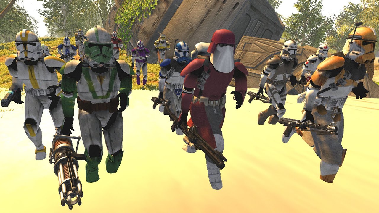 ALL CLONE LEGIONS Defend Endless Waves! - Men of War: Star Wars Mod ...