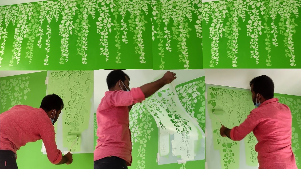 Quick Stencil Tools with Asian Paint Wall Painting Design |Stencils are ...