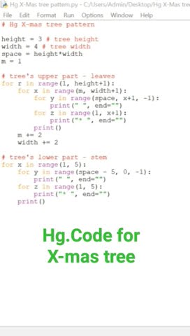 X-mas tree pattern in Python #X_mas_tree #Python @suBharatieducation ...