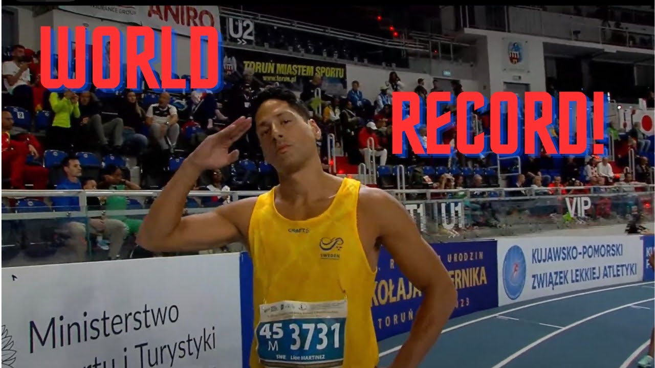 Lion Martinez Runs 2nd World Record || M45 200m Masters World Indoor ...
