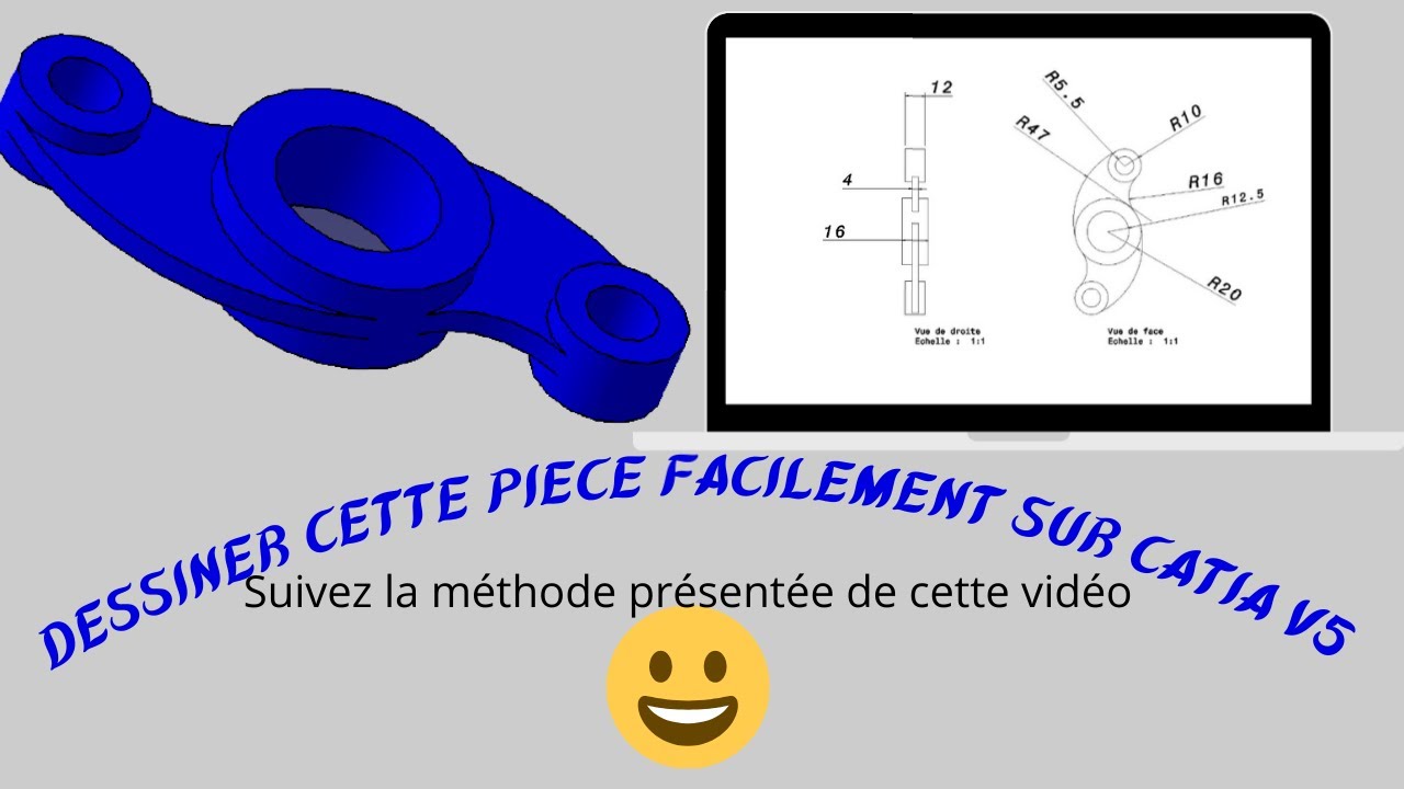 dessin d'une piece simple sur Catia V5/Part design. - YouTube