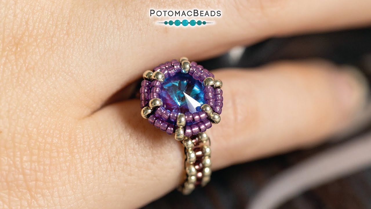 Simple Solitaire Ring - DIY Jewelry Making Tutorial by PotomacBeads - YouTube