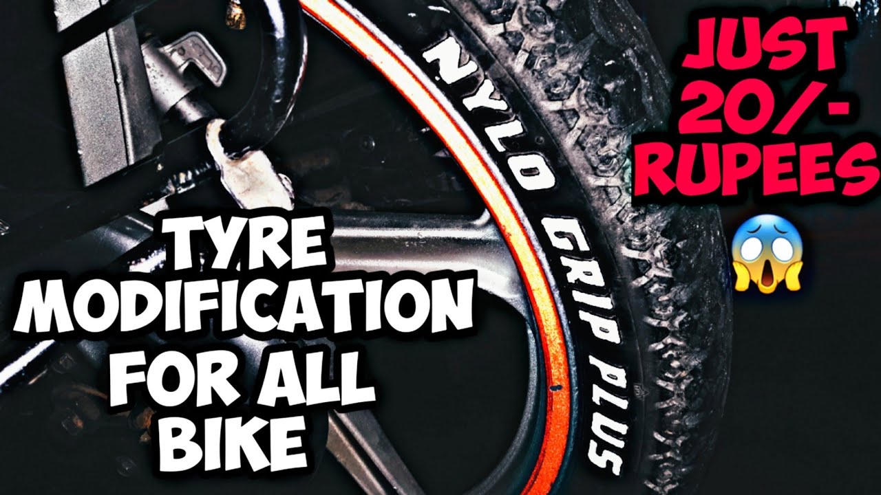 tyre modification in Hf Deluxe | just 20 rupees - YouTube