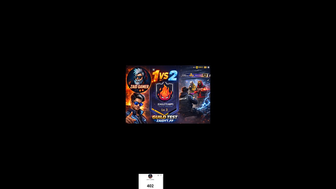 LIVE 🔴 Guild Test 1vs2 🔥 | CUSTOM | ZAIDYT_FF - YouTube
