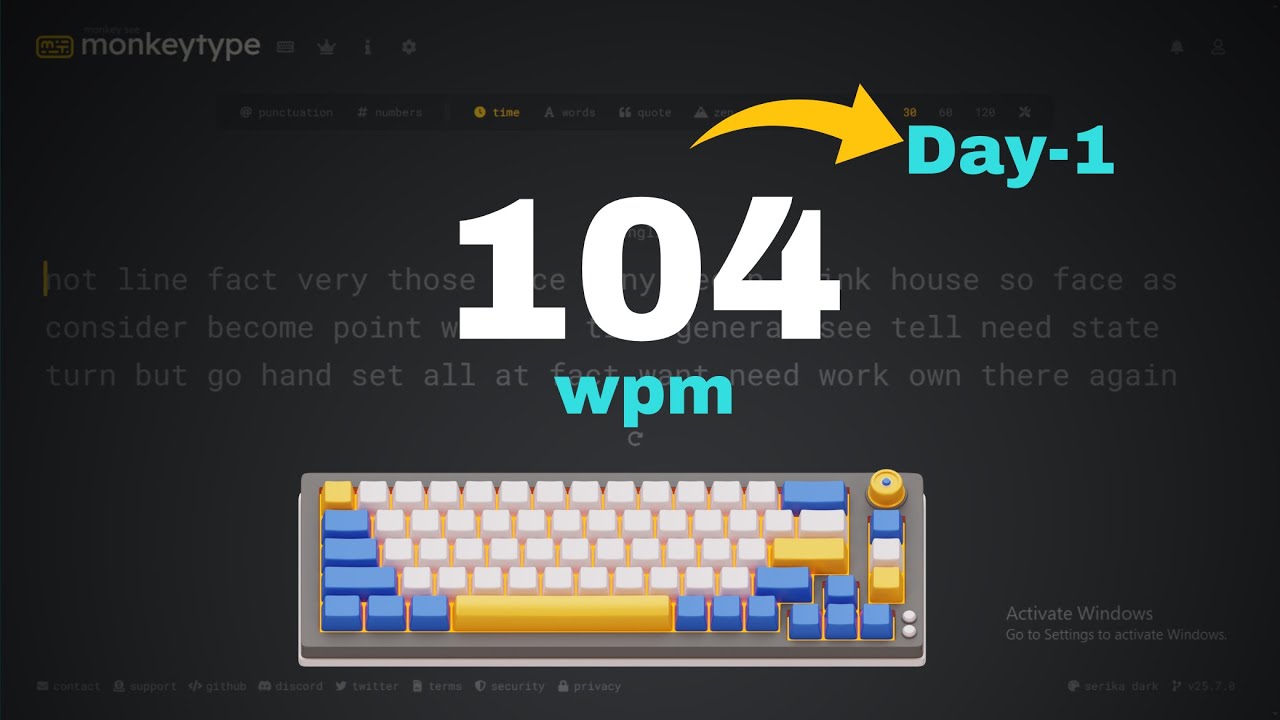 Typing Challenge for 30 seconds | Day-1 | Monkeytype - YouTube
