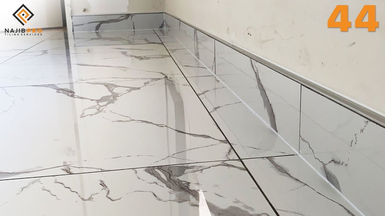 Main Floor & Bedroom Tiling - Trim Skirting 600x600 Tile (44) - YouTube