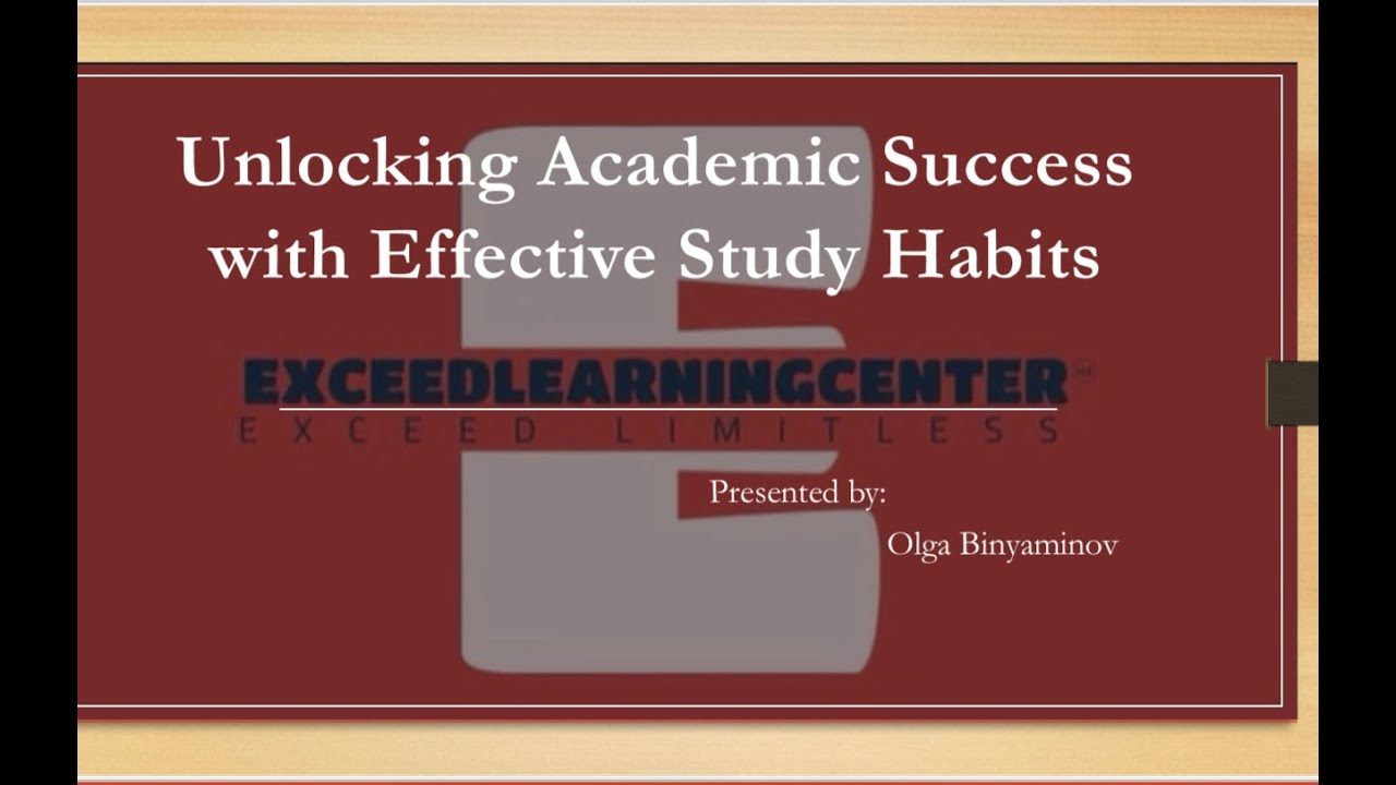 Unlocking Academic Success with Effective Study Habits - YouTube