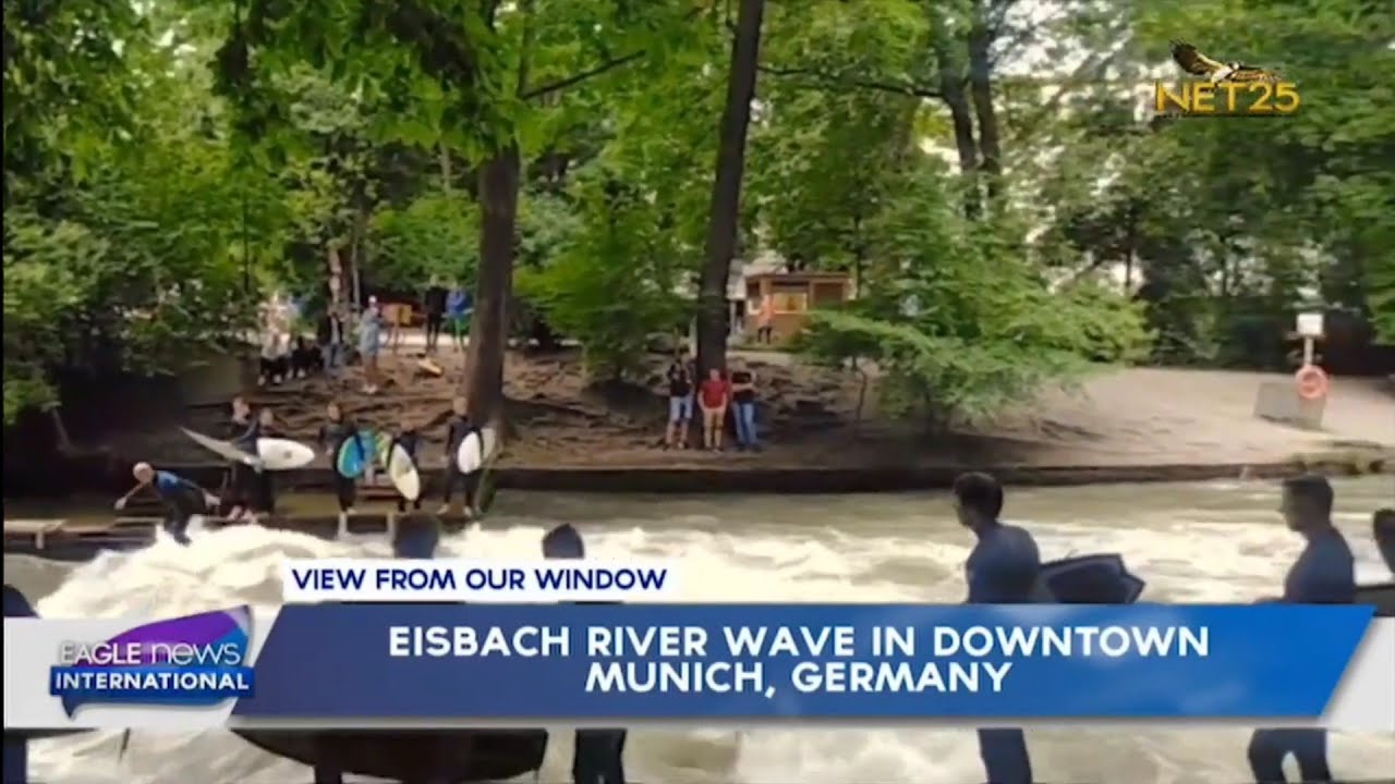 Eisbach River Wave in downtown Munich, Germany - YouTube
