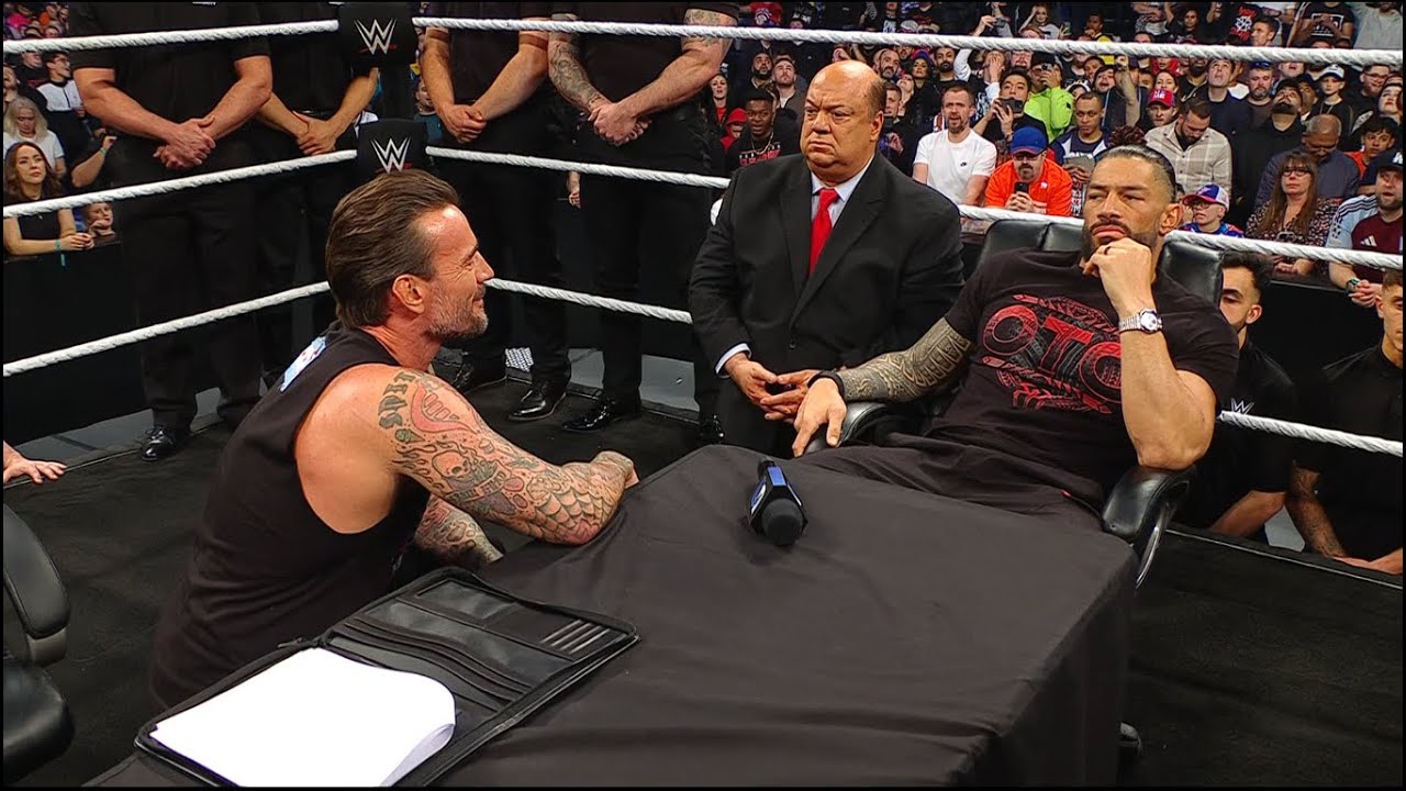 Contract Signing Roman Reigns vs. CM Punk vs. Seth Rollins | WWE ...