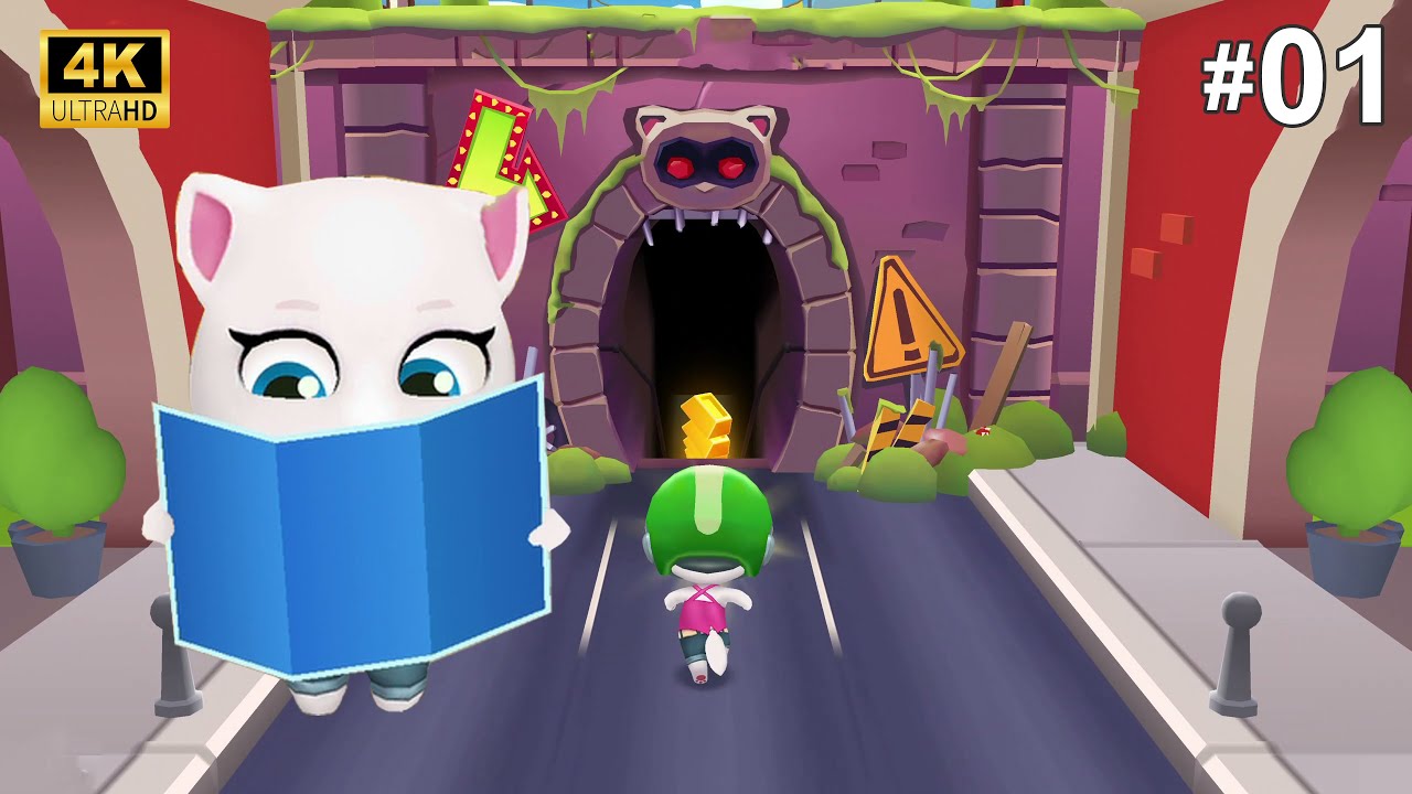 Talking Tom Gold Run Boos Fight With Talking Angela Gameplay Full ...