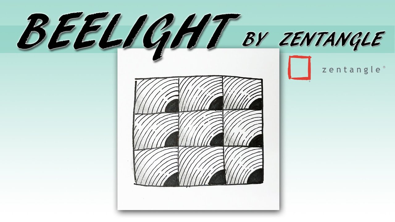 如何畫官方圖樣How to draw the Zentangle® Pattern BEELIGHT蜂光 - YouTube