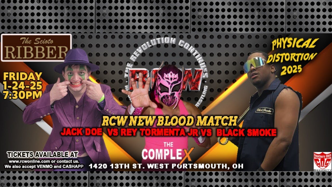 Jack Doe vs Rey Tormenta Jr vs Black Smoke (RCW Physical Distortion ...