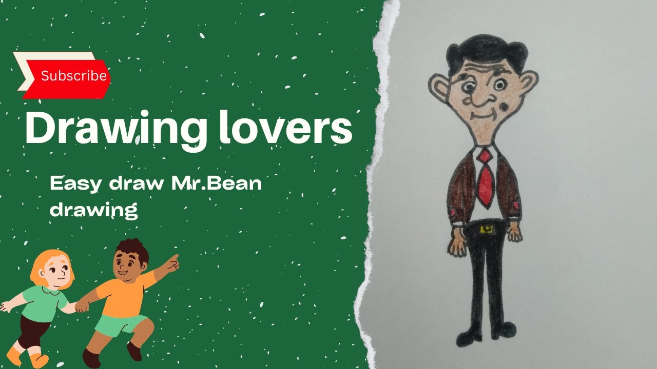 How to draw Mr. Bean cartoon easily | Drawing Lovers - YouTube