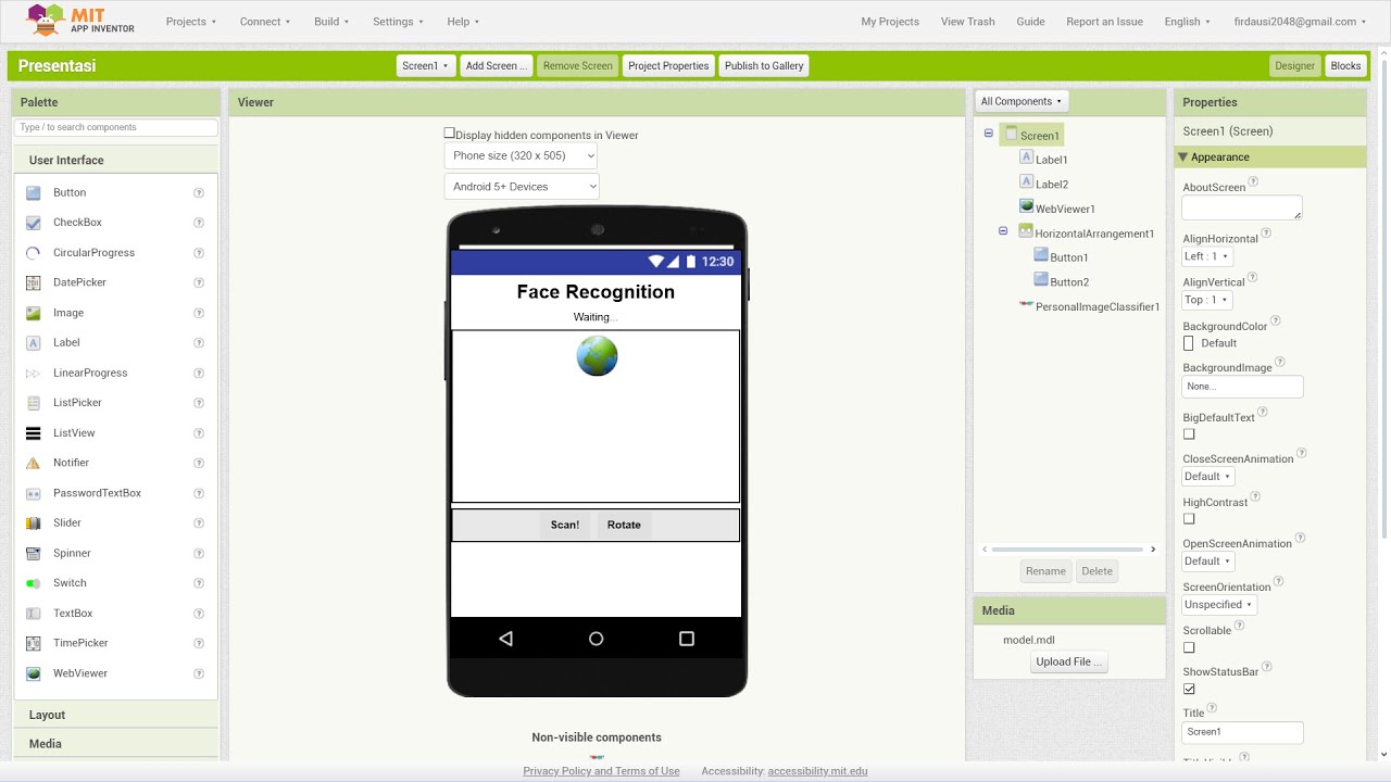 Cara membuat aplikasi Face Recognition di MIT App Inventor - YouTube