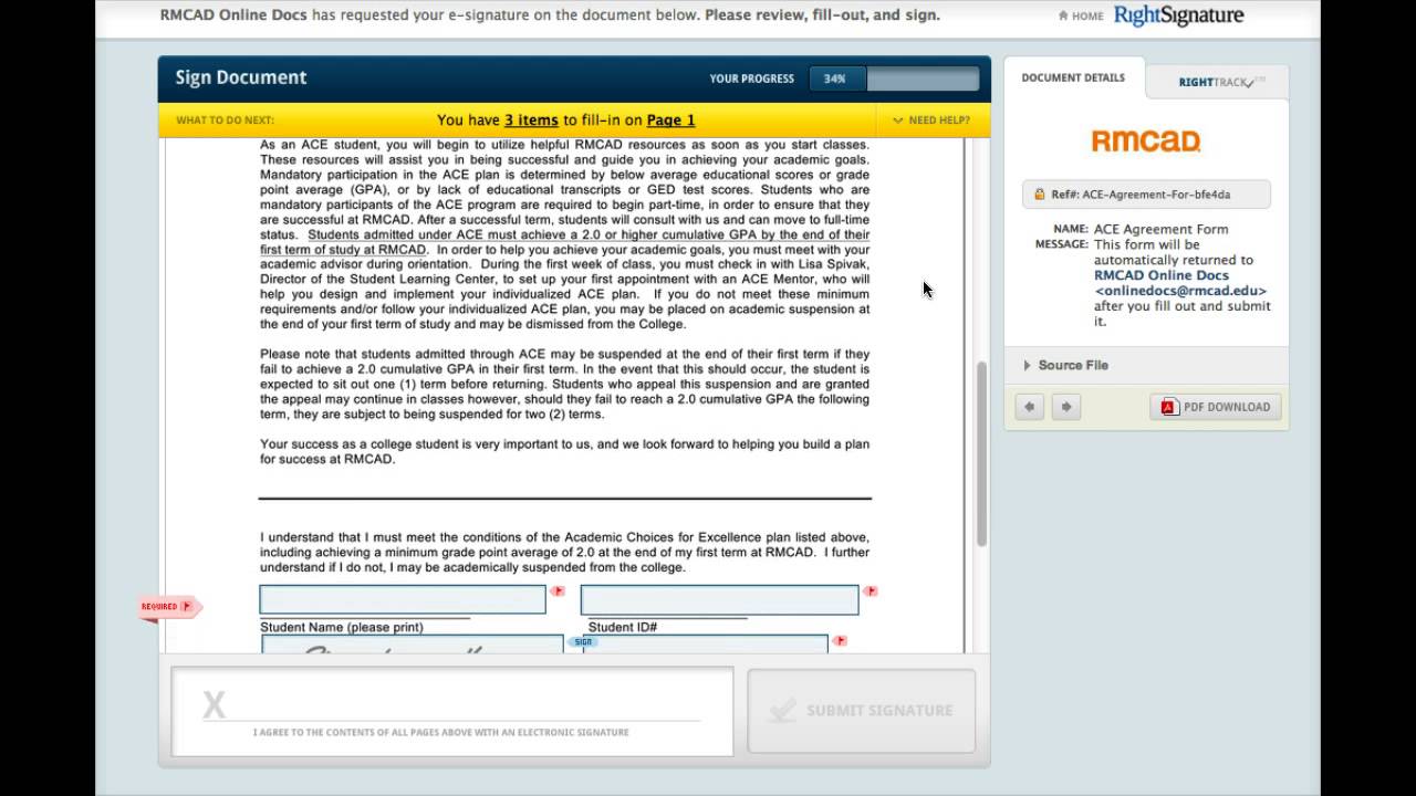 RMCAD Online ACE Agreement - YouTube