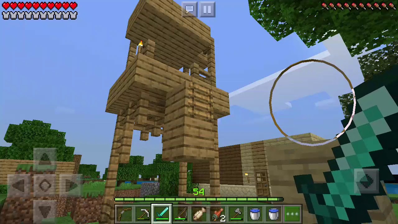 Playing Minecraft mobile on my phone - YouTube