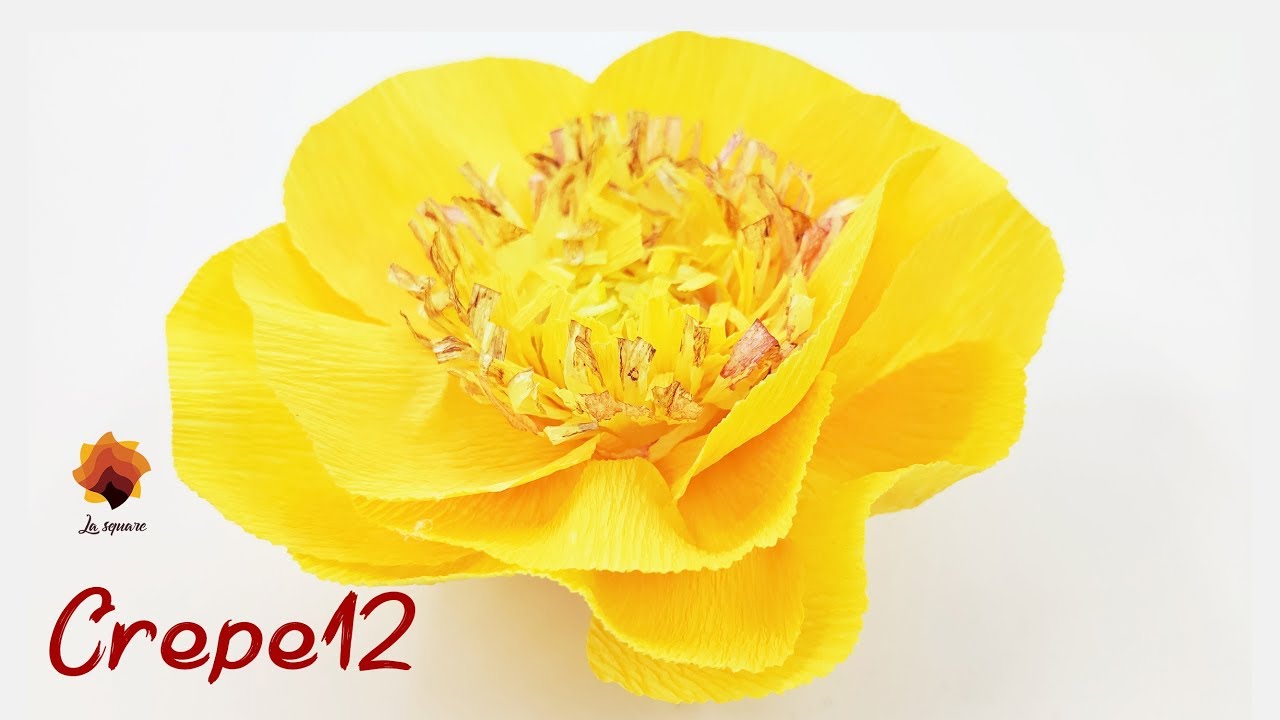 Crepe paper flower 12 | Standing paper flower| DIY Crepe paper flower ...