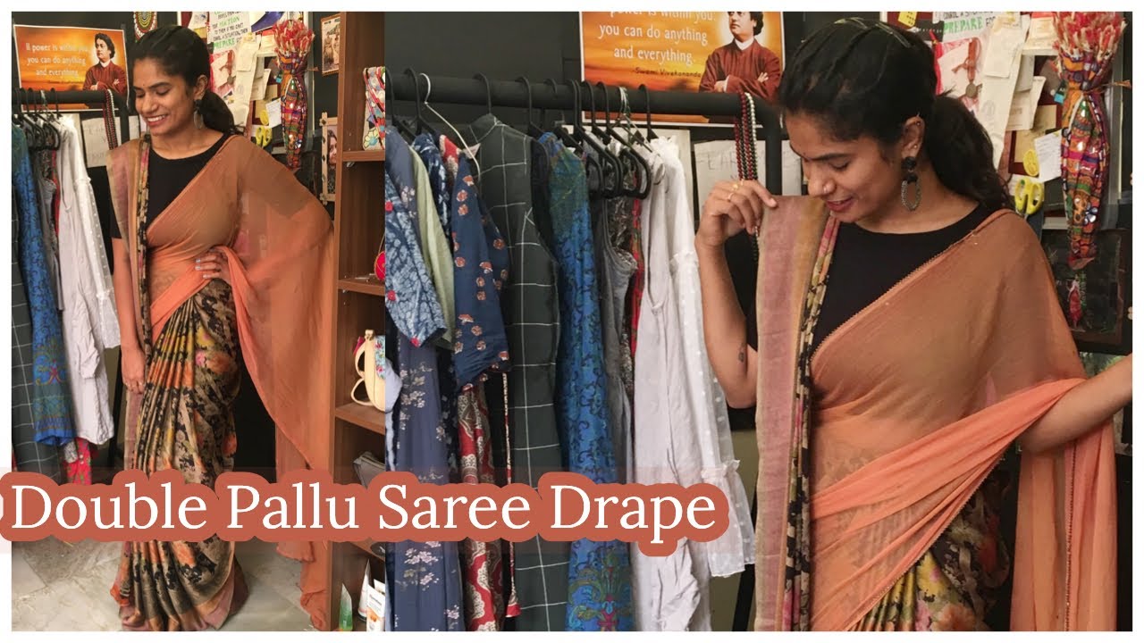 Double Pallu Saree Drape | How to Drape Double Pallu |Sonam Kapoor ...