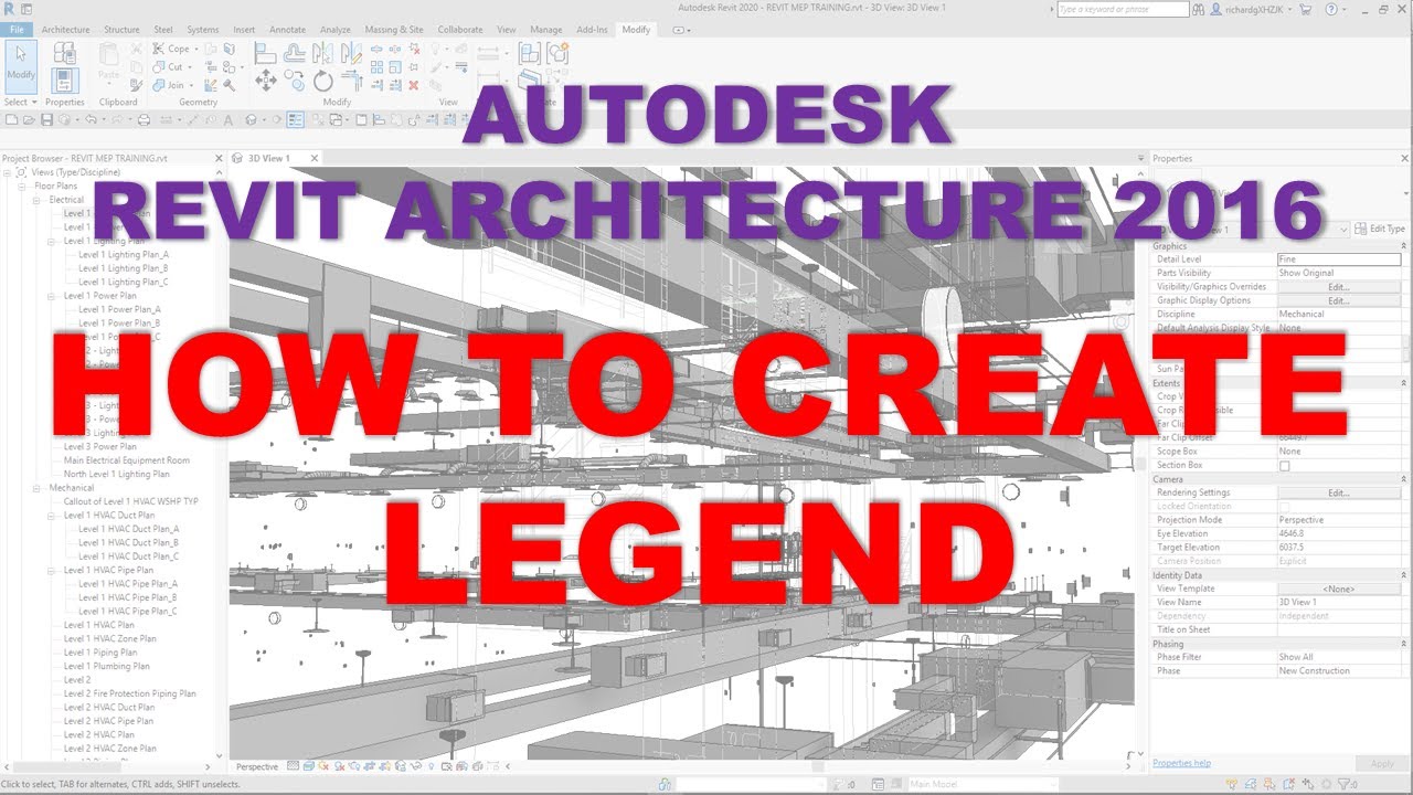 REVIT ARCHITECTURE 2016: HOW TO CREATE LEGEND - YouTube