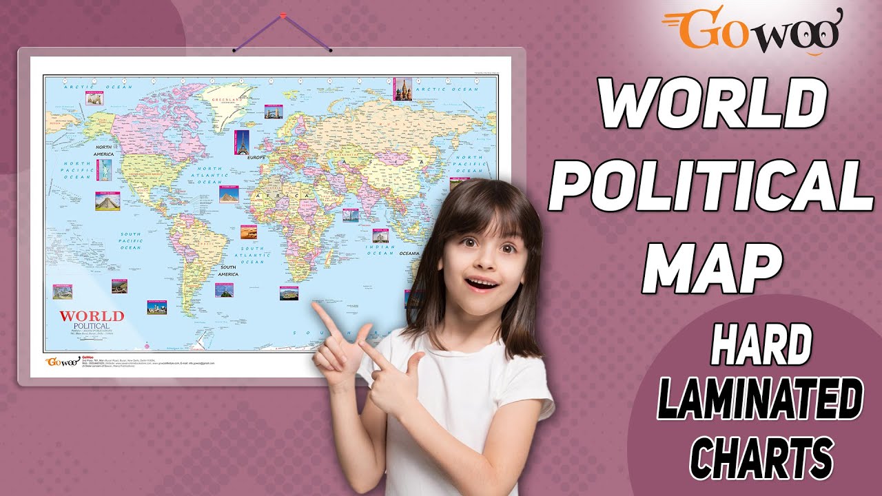 World Political Map Hard Laminated Charts by Gowoo | Educational Charts ...