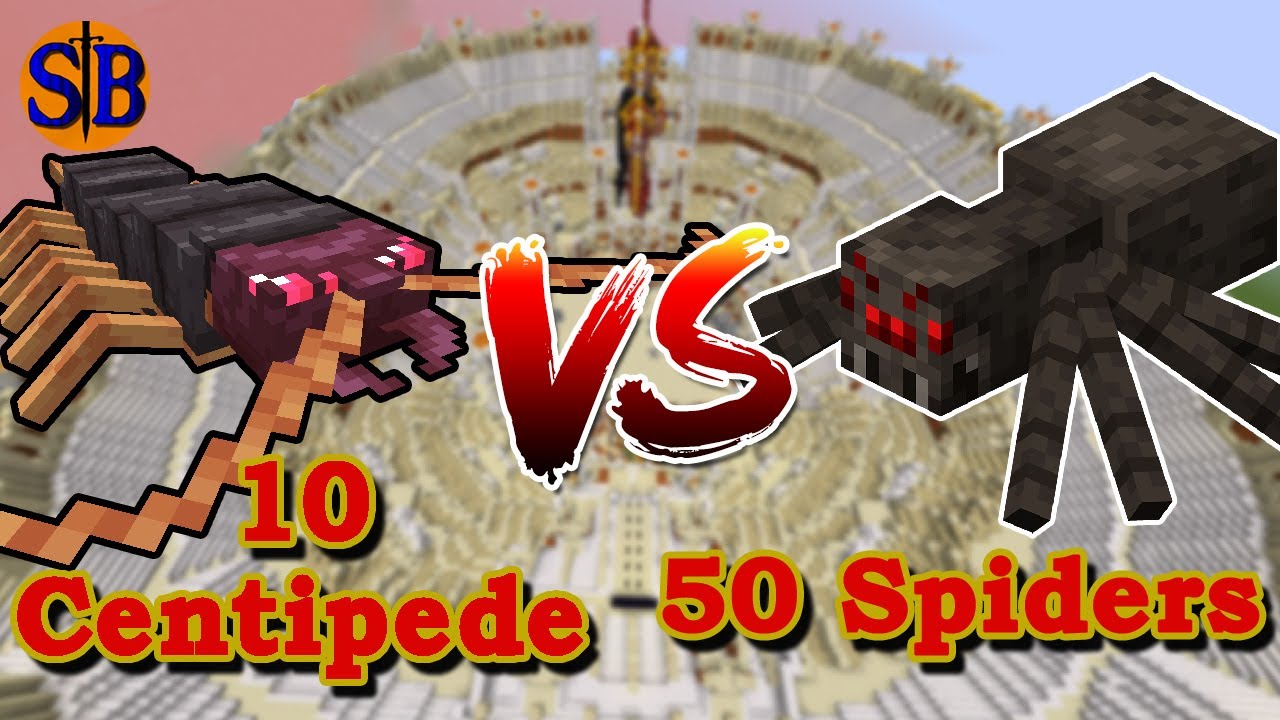 50 SPIDER vs 10 GIANT CENTIPEDE | Minecraft mobs battle - YouTube