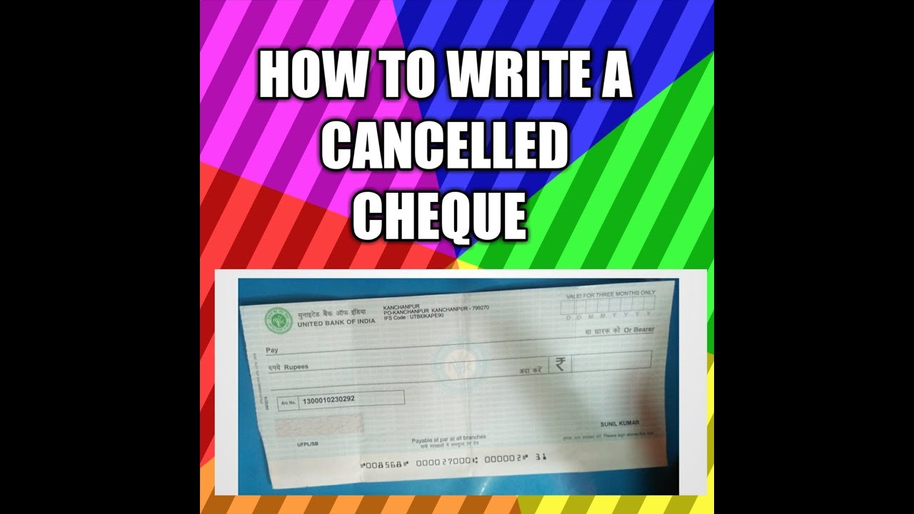 How to create a Cancelled cheque # creating cancelled cheque # FACT ...