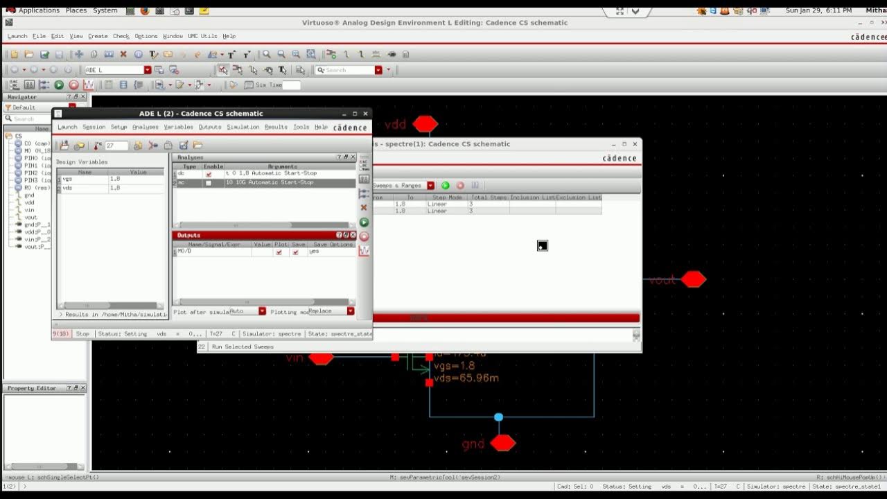Cadence IC615 Virtuoso Tutorial 6 (HD): Performing DC Sweep and Parametric Analysis in Cadence ...
