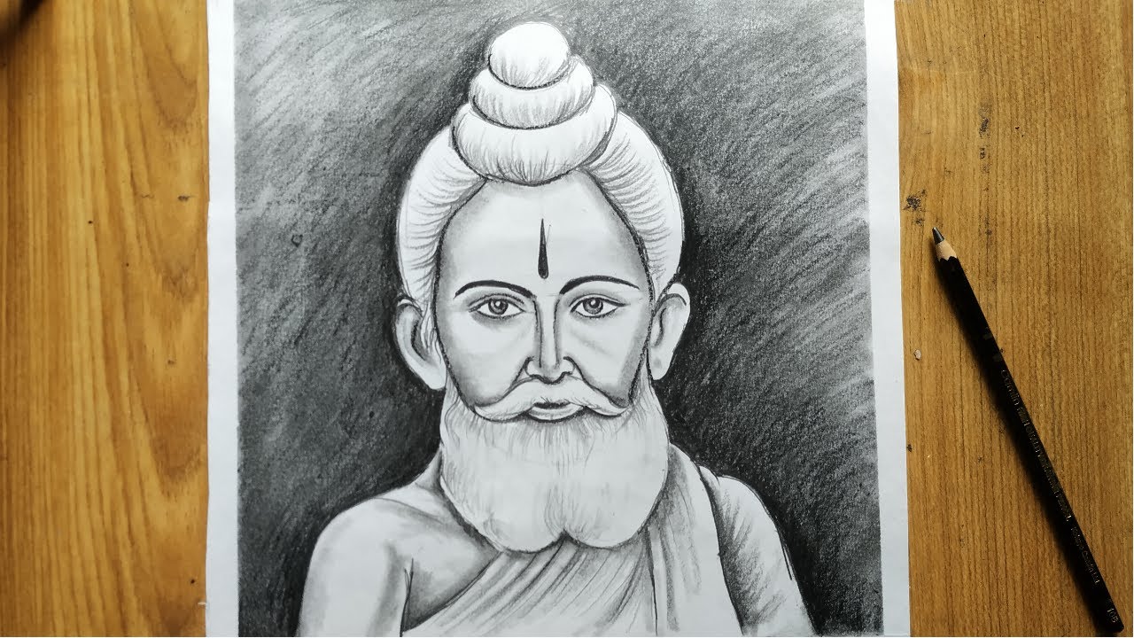 Mesmerizing Pencil Drawing of Baba: A Masterpiece of Art and Devotion