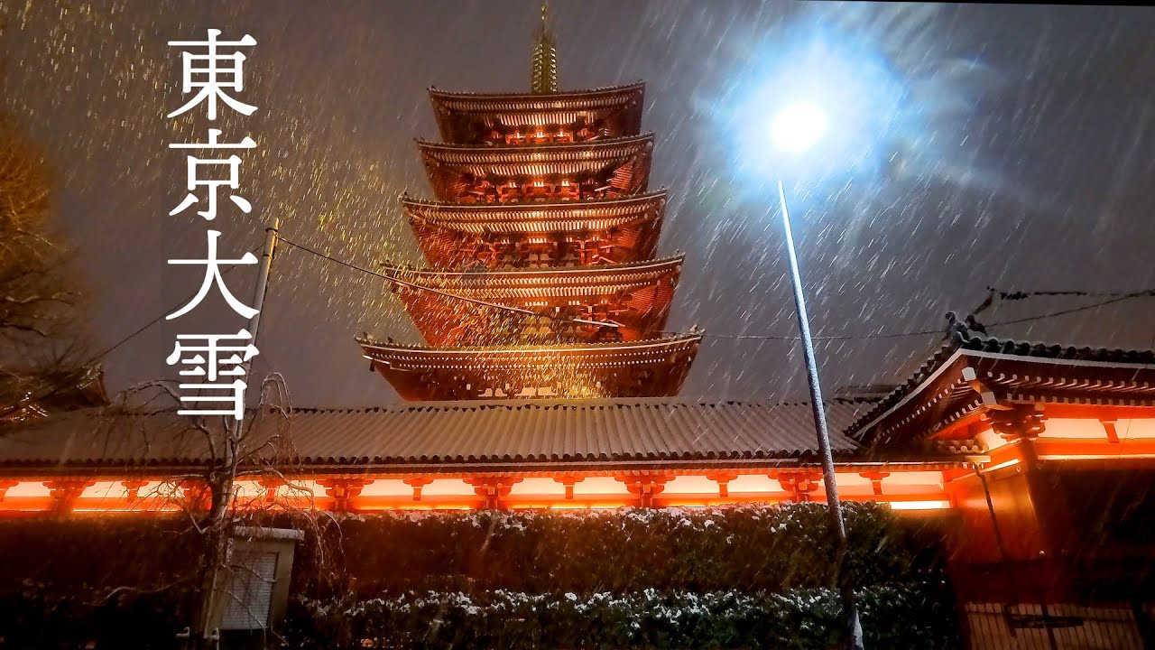 【4K HDR Snowfall 】Heavy snowfall in downtown Tokyo #東京 #snow #blizzard ...