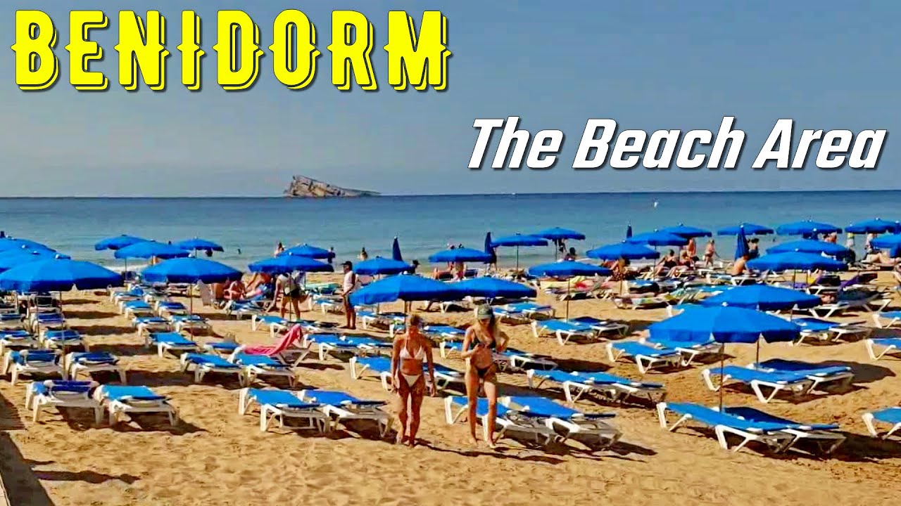 SPAIN: BENIDORM. A Sunny Walk around the Beach Area. Is it warm enough ...