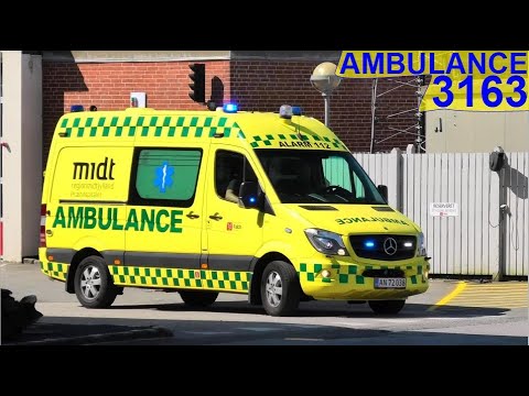 falck RANDERS DOBBELT SIRENE AMBULANCE 3163 i udrykning rettungsdienst ...