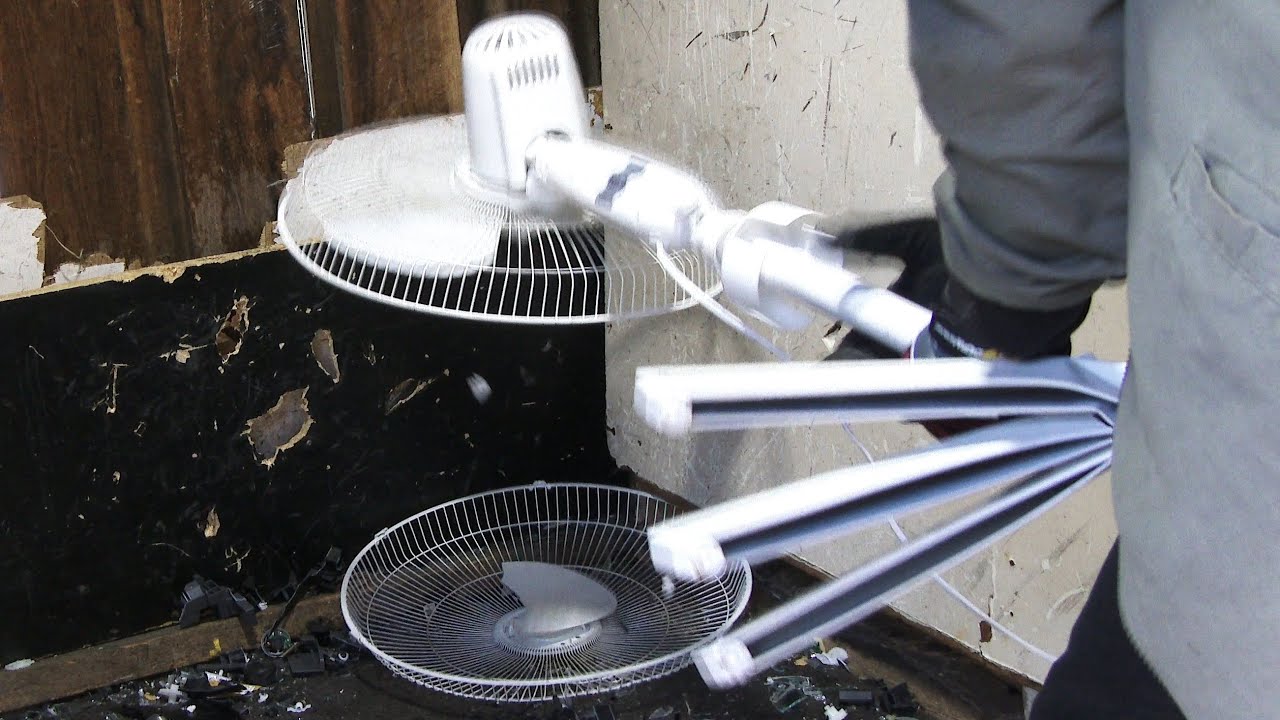Evantair Stand Fan Slammed and Destroyed - YouTube