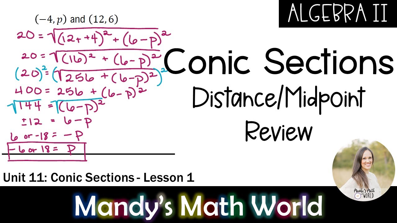 Distance and Midpoint Review (for Conic Sections) - YouTube
