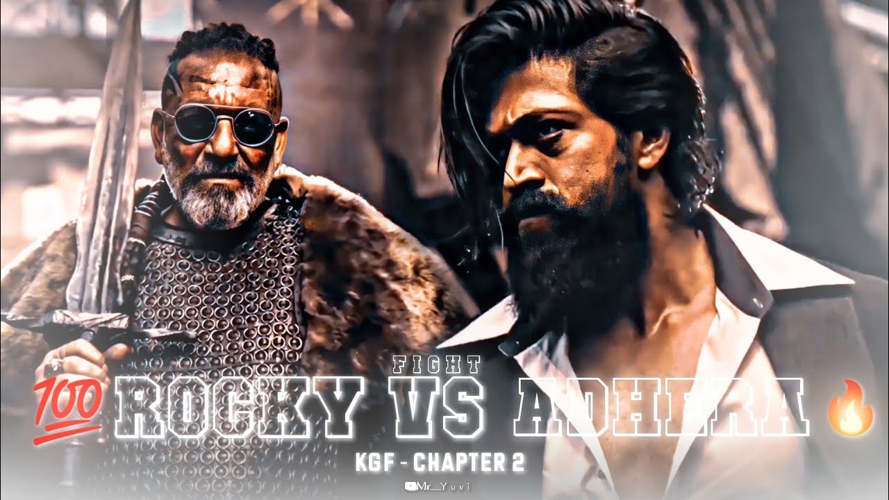 KGF Chapter 2 - Rocky Vs Adhera Fight Scene 🔥 // 4k HDR Effect Status ⚡ ...