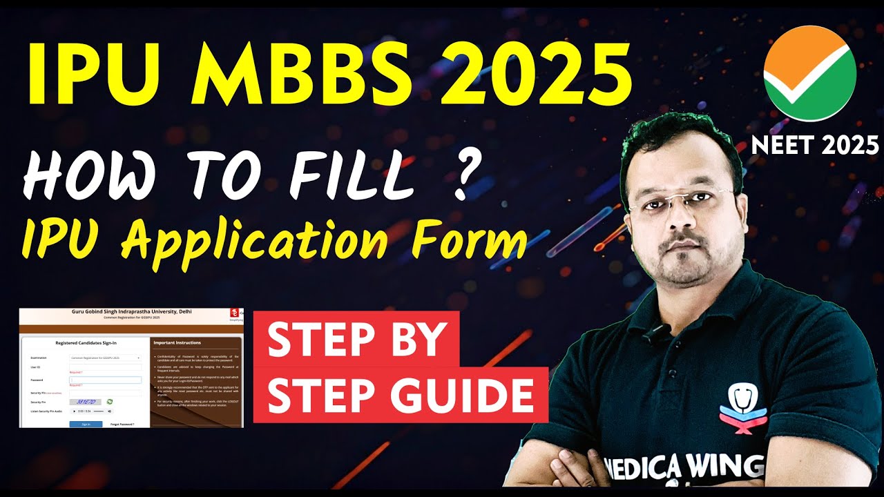 How to Fill IPU Application form 2025 for MBBS Admission ? Step By Step ...
