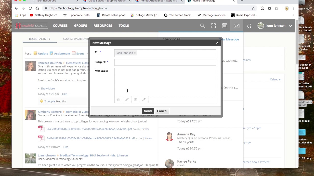 How To Send A Message With A Picture To A Teacher In Schoology YouTube How To Send A Message With A Picture To A Teacher In Schoology YouTube