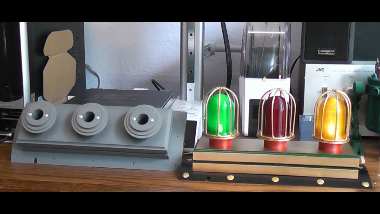 Time Machine "lamp console" display build. The 3d printed base parts ...