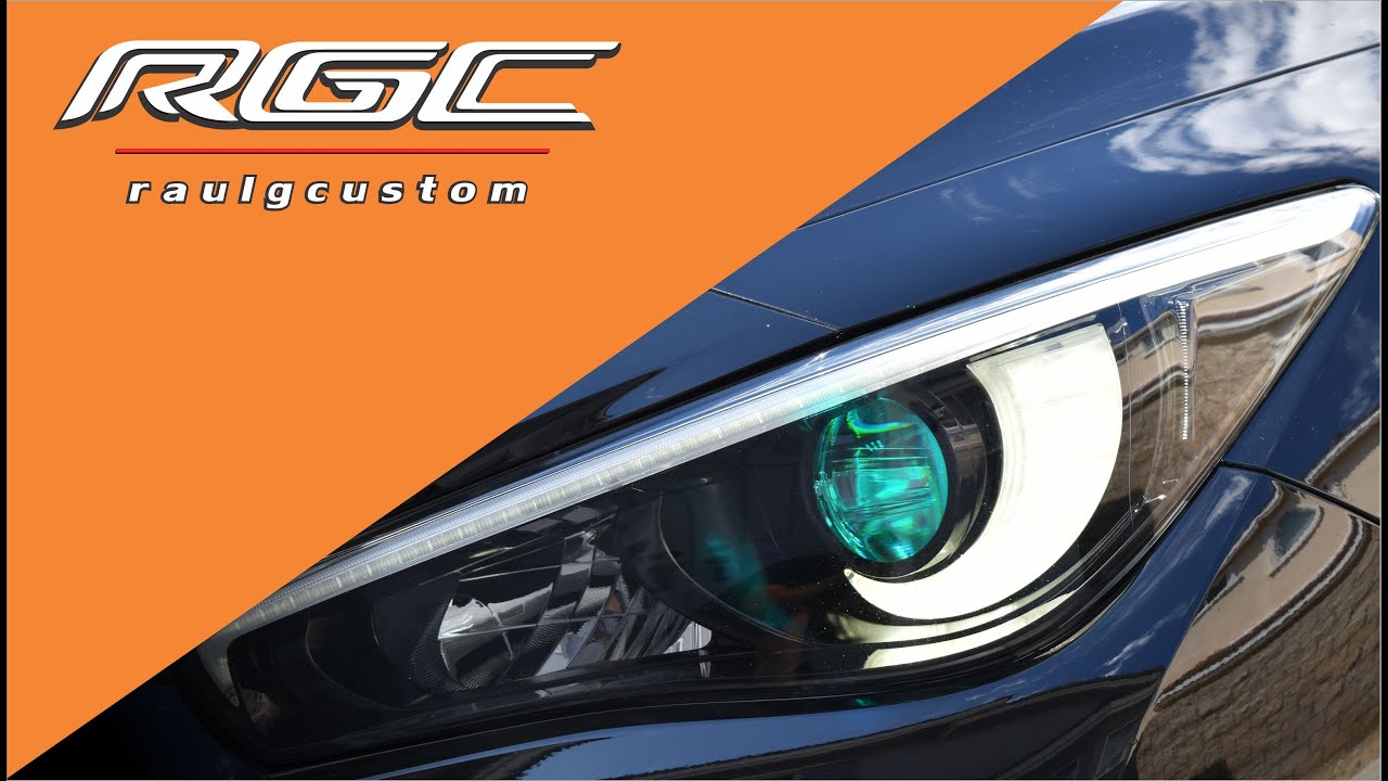 Quick Work VLOG Infiniti Q50 custom headlights - YouTube