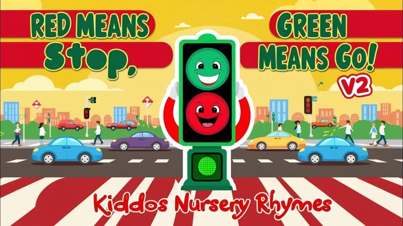 Red Means Stop, Green Means Go! V2 | Kids' Song with Lyrics | Kiddos Nursery Rhymes - YouTube