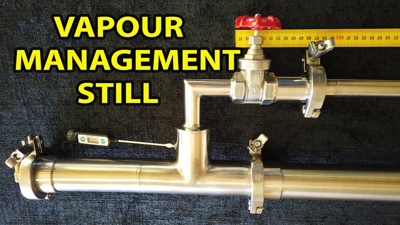 Vapour Management Alcohol still with adjustable vapour restrictor ...