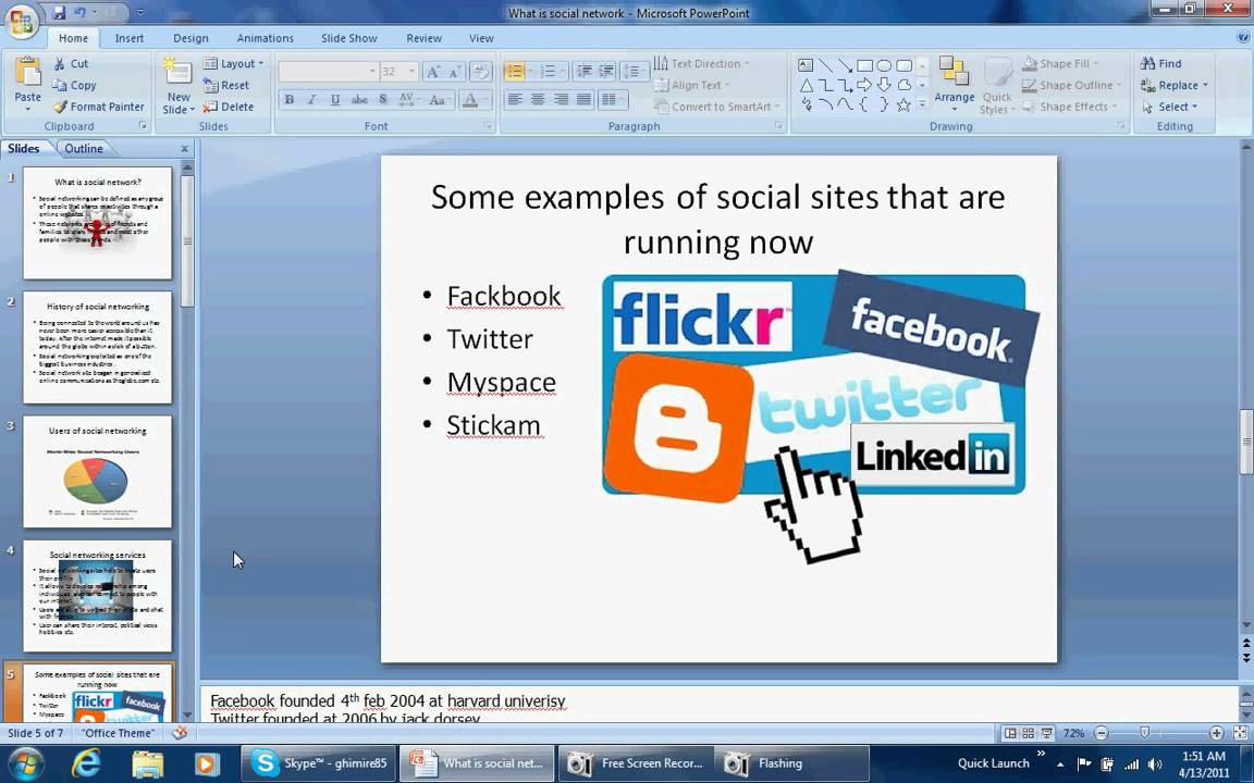 Presentation on social networking - YouTube