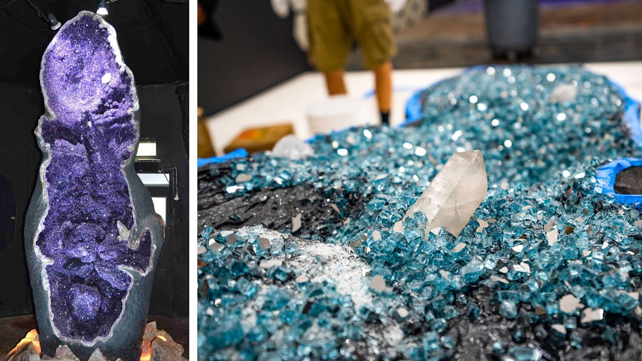 Epoxy Fire Glass Project Using Foam, Concrete Overlay & Epoxy - YouTube