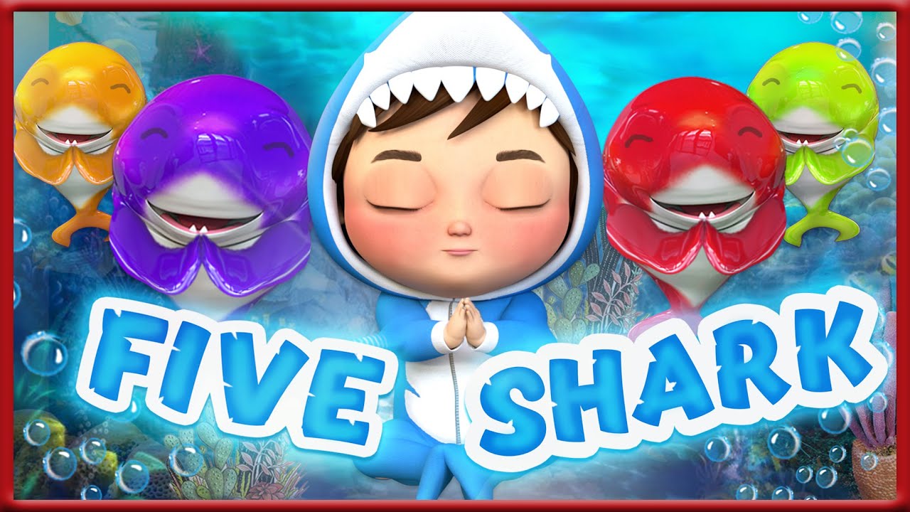 5 Sharks Dancing Under the Sea 🐬🦈| Banana Cartoon 3D Nursery Rhymes ...